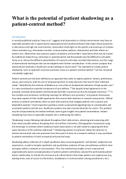 What is the potential of patient shadowing as a patient-centred method?
