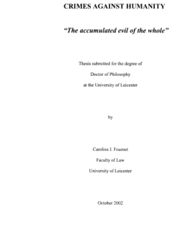 Crimes against humanity : "the accumulated evil of the whole"