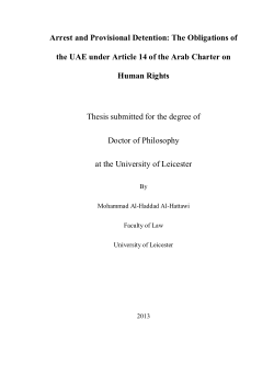 Item - Arrest and Provisional Detention: The Obligations of the UAE ...