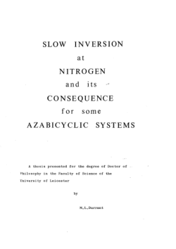 Slow inversion at nitrogen and its consequences for some azabicyclic ...