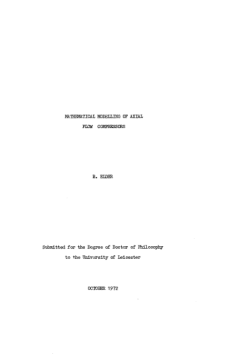 Mathematical modelling of axial flow compressors.