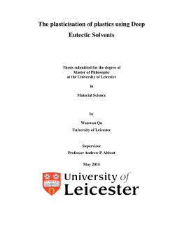 The plasticisation of plastics using Deep Eutectic Solvents