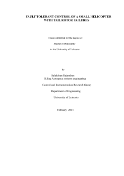 Fault tolerant control of a small helicopter with tail rotor failures