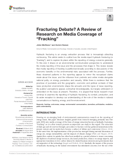 Fracturing Debate? A Review of Research on Media Coverage of “Fracking”