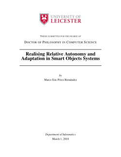 Realising Relative Autonomy and Adaptation in Smart Objects Systems
