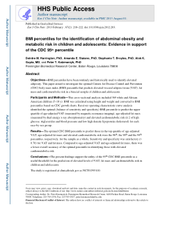 BMI percentiles for the identification of abdominal obesity and ...