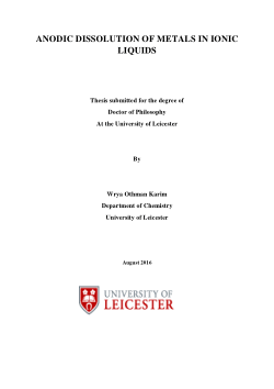 Anodic dissolution of metals in ionic liquids