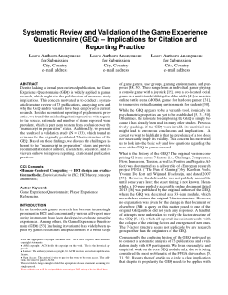 Systematic Review and Validation of the Game Experience Questionnaire ...