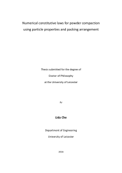 Numerical constitutive laws for powder compaction using particle properties and packing arrangement