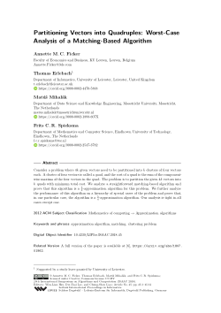 Partitioning vectors into quadruples: Worst-case analysis of a matching-based algorithm