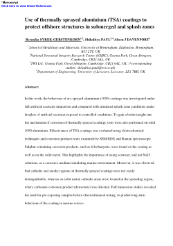 Use of thermally sprayed aluminium (TSA) coatings to protect offshore ...