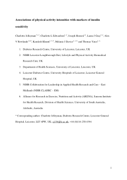 Associations of physical activity intensities with markers of insulin sensitivity