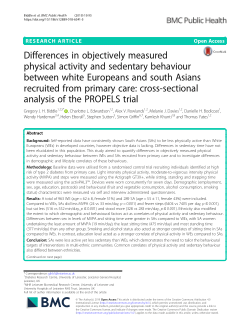 Differences in objectively measured physical activity and sedentary behaviour between white ...