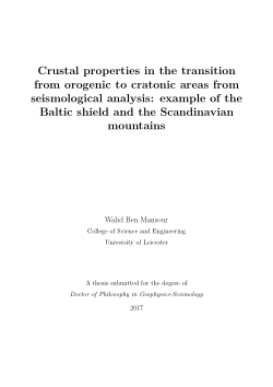 Crustal properties in the transition from orogenic to cratonic areas ...