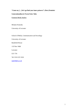 'Come on, […] let’s go find your inner princess': (Post-)Feminist ...