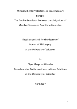 Minority Rights Protections in Contemporary Europe: The Double ...