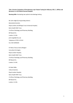 A Service Evaluation of Simultaneous near Patient Testing for Influenza ...
