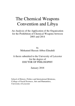 The Chemical Weapons Convention and Libya: An Analysis of the ...