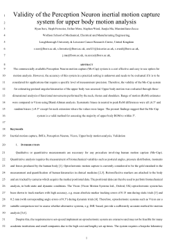 Validity of the perception neuron inertial motion capture system for upper body motion analysis