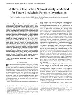 A Bitcoin Transaction Network Analytic Method for Future Blockchain Forensic Investigation