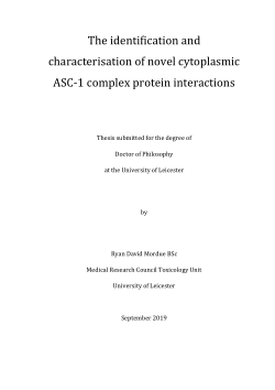The identification and characterisation of novel cytoplasmic ASC-1 complex protein interactions