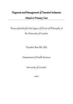 Item - Diagnosis and Management of Transient Ischaemic Attack in ...