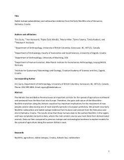 Stable Isotope Palaeodietary and Radiocarbon Evidence from the Early ...