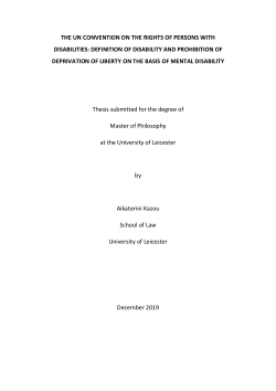 The UN Convention on the Rights of Persons with Disabilities ...