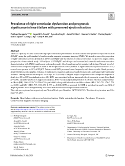 Prevalence of right ventricular dysfunction and prognostic significance in heart failure with ...