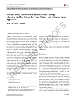 Multiple Daily Injections OR Insulin Pump Therapy: Choosing the Best ...