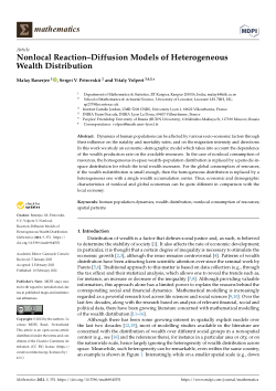Nonlocal reaction–diffusion models of heterogeneous wealth distribution