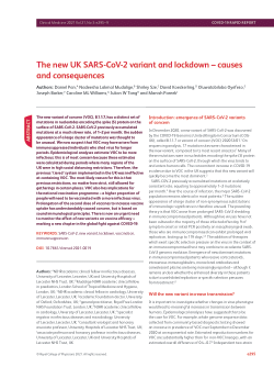 The new UK SARS-CoV-2 variant and lockdown-causes and consequences
