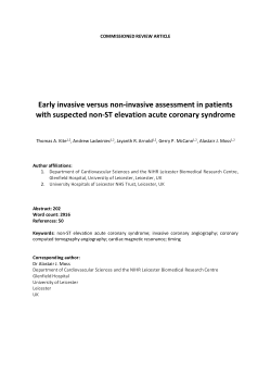 Early invasive versus non-invasive assessment in patients with suspected non-ST-elevation acute ...