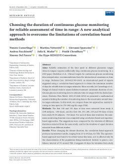 Choosing the duration of continuous glucose monitoring for reliable ...