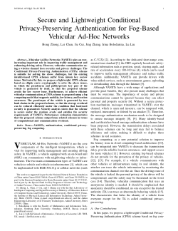 Secure and Lightweight Conditional Privacy-Preserving Authentication for Fog-Based Vehicular Ad ...
