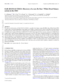 Swift J011511.0-725611: Discovery of a rare Be star/white dwarf binary system in the SMC