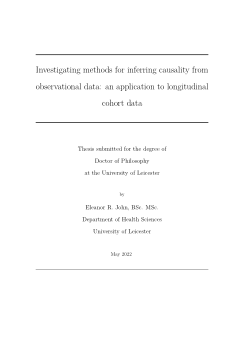 Investigating methods for inferring causality from observational data: an application to ...
