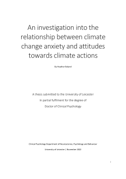 An investigation into the relationship between climate change anxiety ...