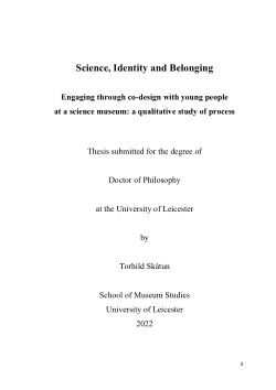 Science, Identity and Belonging: Engaging through co-design with young ...