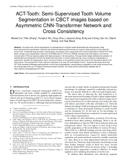 ACT-Tooth: Semi-Supervised Tooth Volume Segmentation in CBCT images based on Asymmetric CNN ...