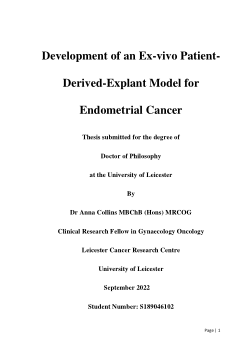Development of an Ex-vivo Patient- Derived-Explant Model for ...
