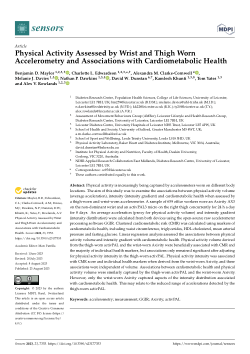 Physical Activity Assessed by Wrist and Thigh Worn Accelerometry and Associations with ...