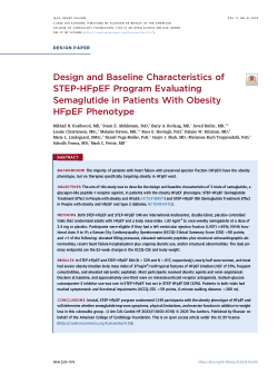 Design and Baseline Characteristics of STEP-HFpEF Program Evaluating Semaglutide in Patients ...