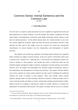 Common Sense: Animal Sentience and the Common Law