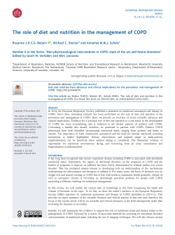 The role of diet and nutrition in the management of COPD.
