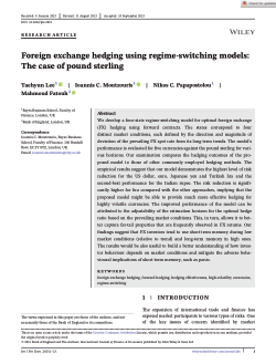 Foreign exchange hedging using regime-switching models: The case of pound sterling