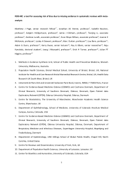 ROB-ME: a tool for assessing risk of bias due to missing evidence in ...