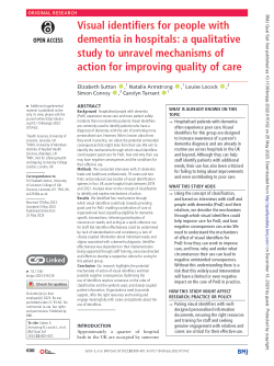 Visual identifiers for people with dementia in hospitals: a qualitative ...