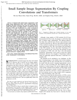 Small Sample Image Segmentation By Coupling Convolutions and Transformers