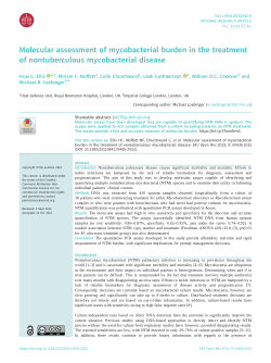 Molecular assessment of mycobacterial burden in the treatment of nontuberculous mycobacterial ...